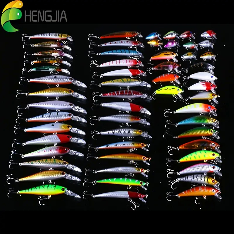 New Users Pc Topwater Minnow Crankbait Fishing Lures Kit