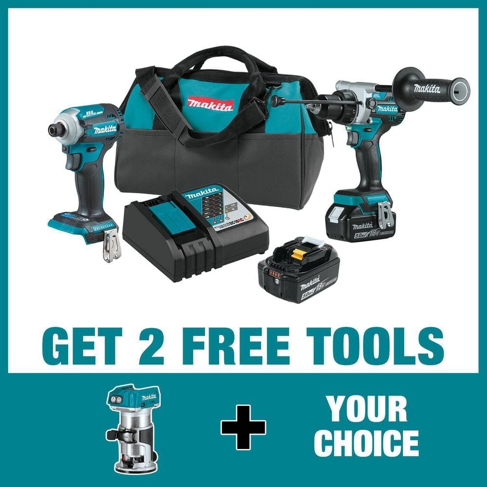 Makita 18V LXT Brushless Combo Kit W 2x 5 0 Ah Batteries Router