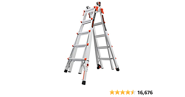 Little Giant Ladders, Velocity with Ratchet Levelers, M22, 22 Ft, Multi ...
