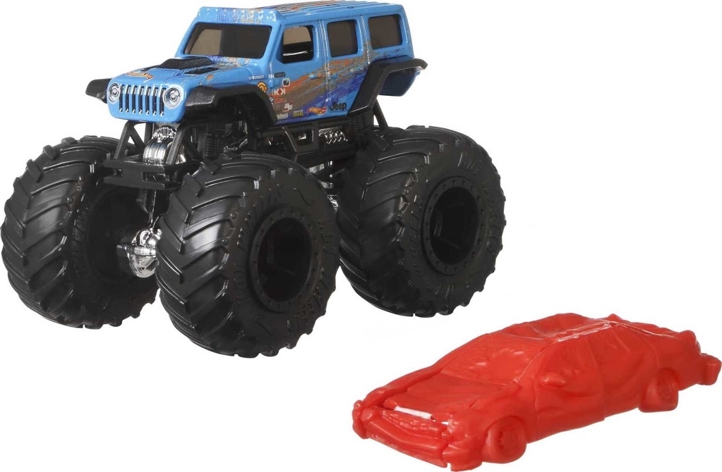 Hot Wheels Monster Trucks, 1:64 Scale Toy Truck & 1 Crushable Car ...