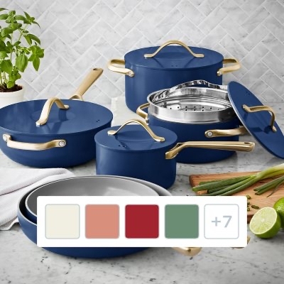 Member's Mark 11-Piece Modern Ceramic Cookware Set (Assorted Colors ...