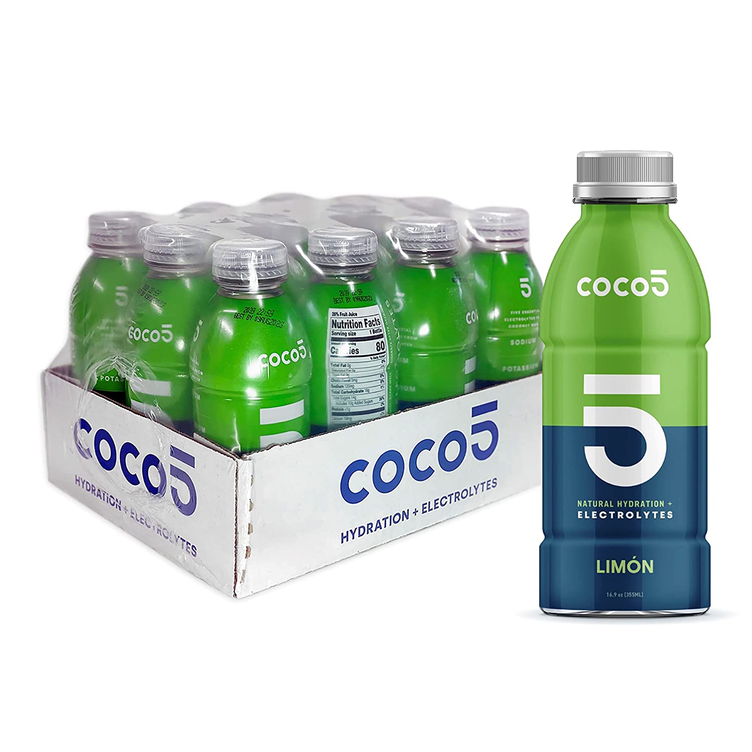 12-Pack 16.9-Oz COCO5 Clean Sports Hydration Drink (Limon) $8.68 w/ S&S ...