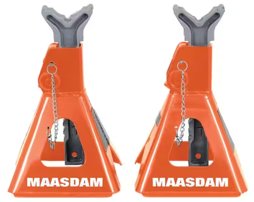 MAASDAM POW'R-PULL 3-Ton Steel Jack Stands (Orange, Green or Blue)