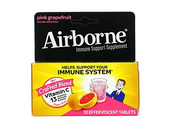 10-Count Airborne 1000mg Vitamin C Effervescent Tablets (Pink ...