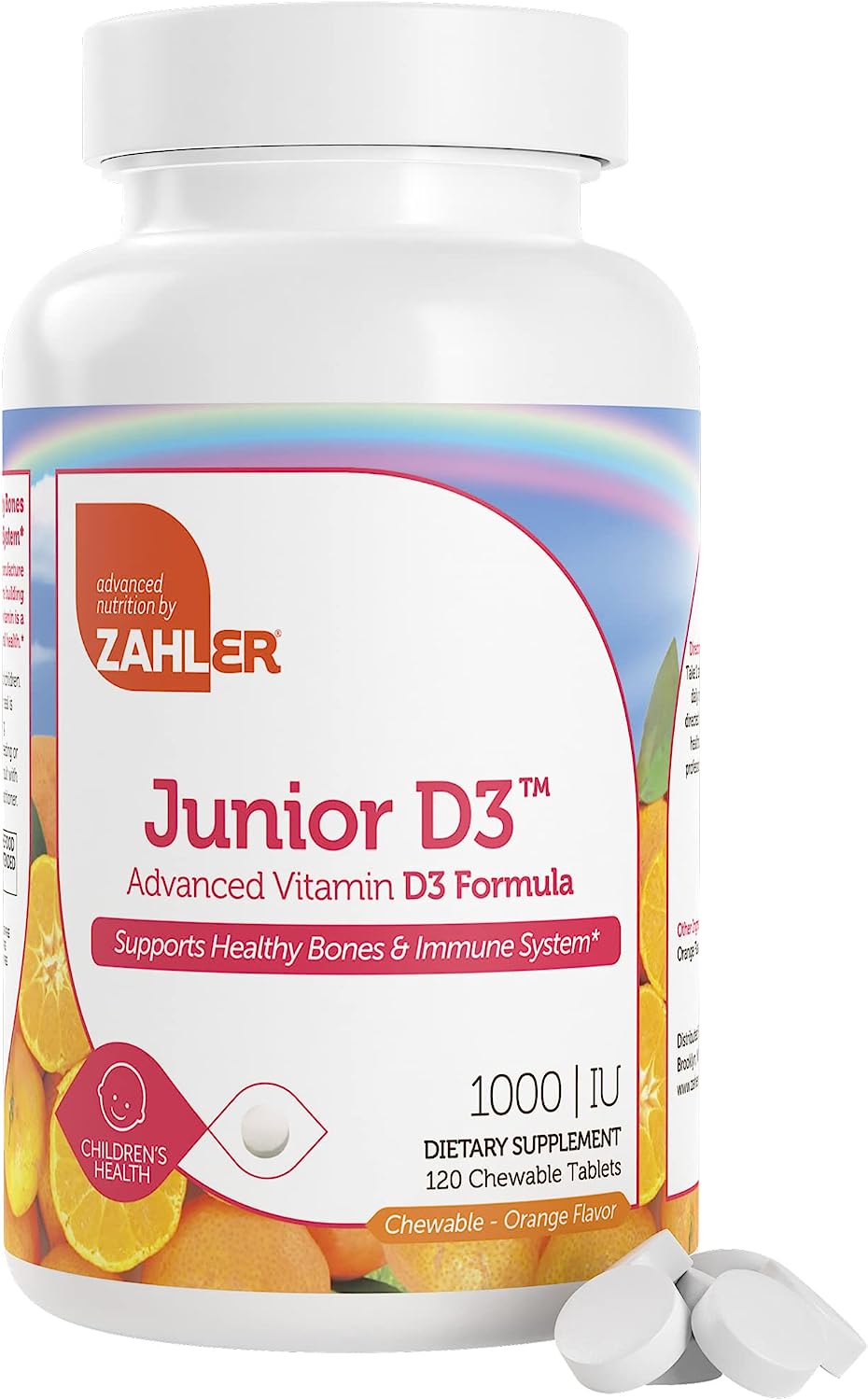 120-Count Zahler Junior D3 1000 IU Kids Chewable Vitamin D Tablets (Orange)