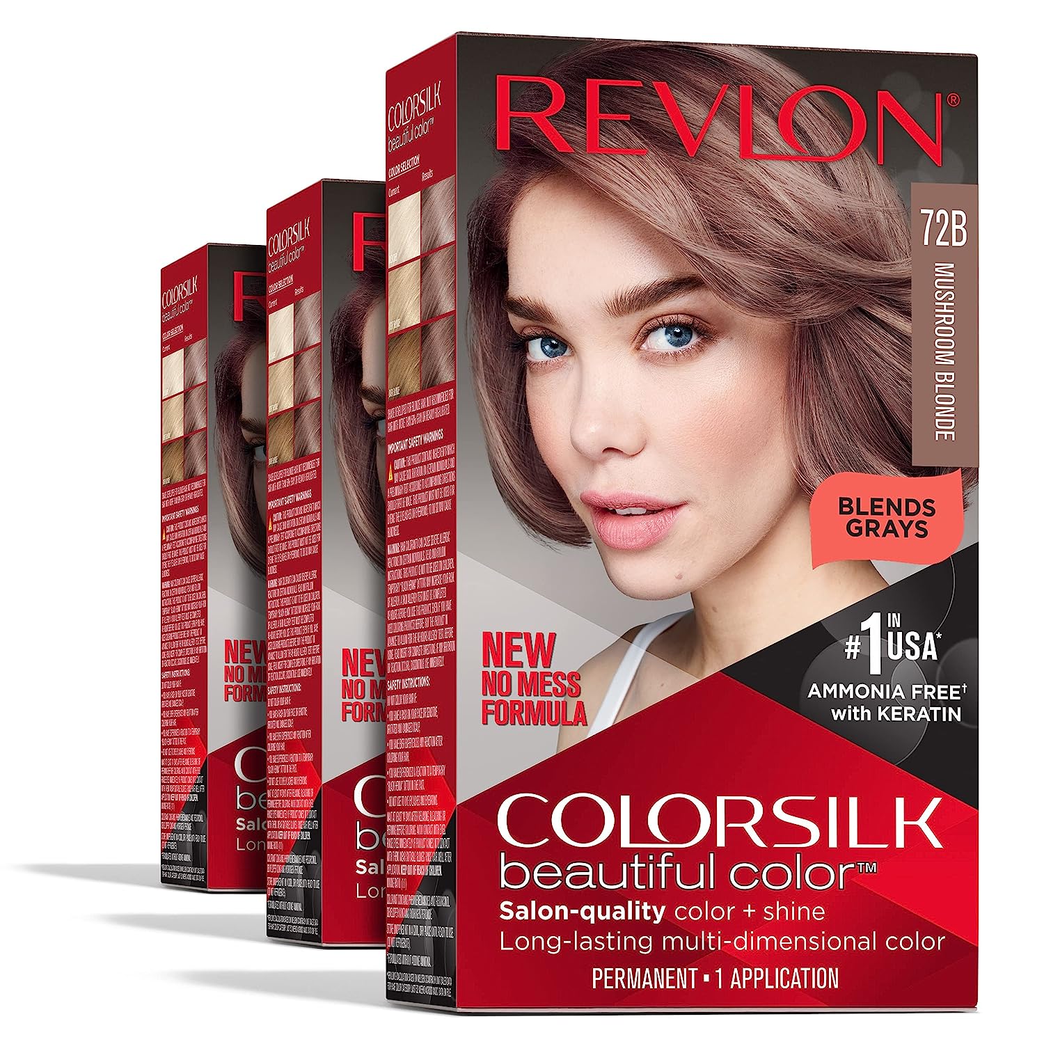 3-Pack Revlon ColorSilk Permanent Hair Color Dye (various colors) from ...