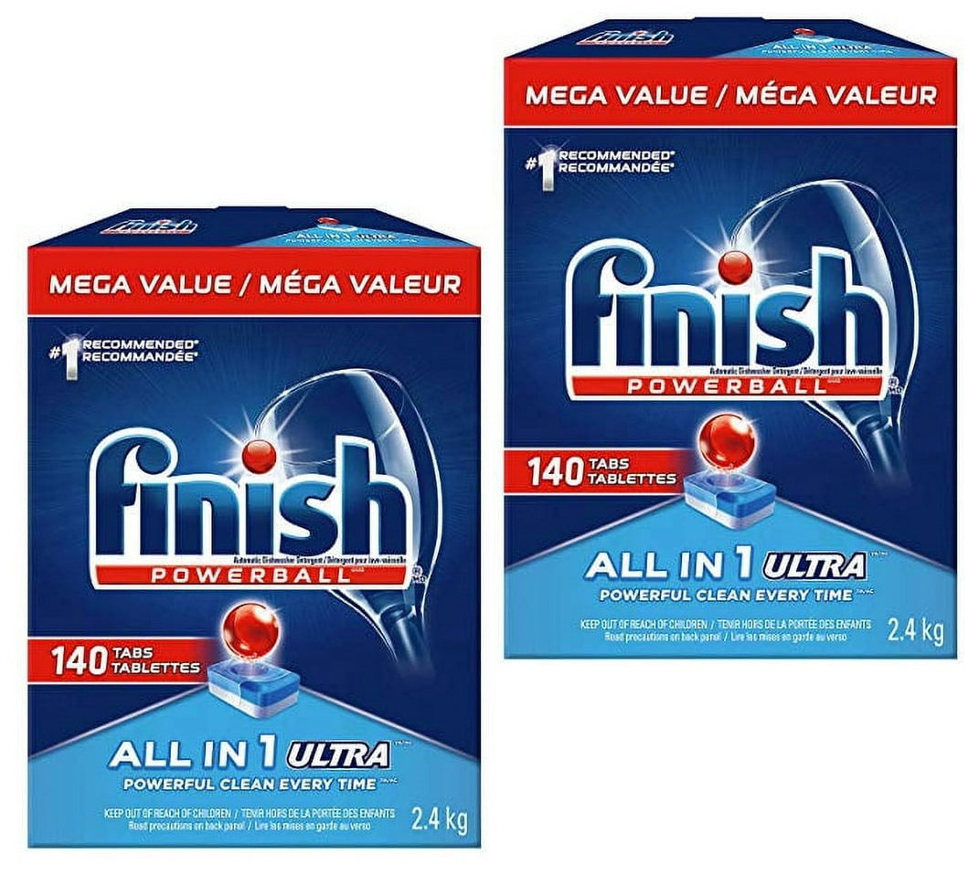 2-Pack 140-Count Finish Powerball All in 1 Ultra Dishwasher Detergent ...