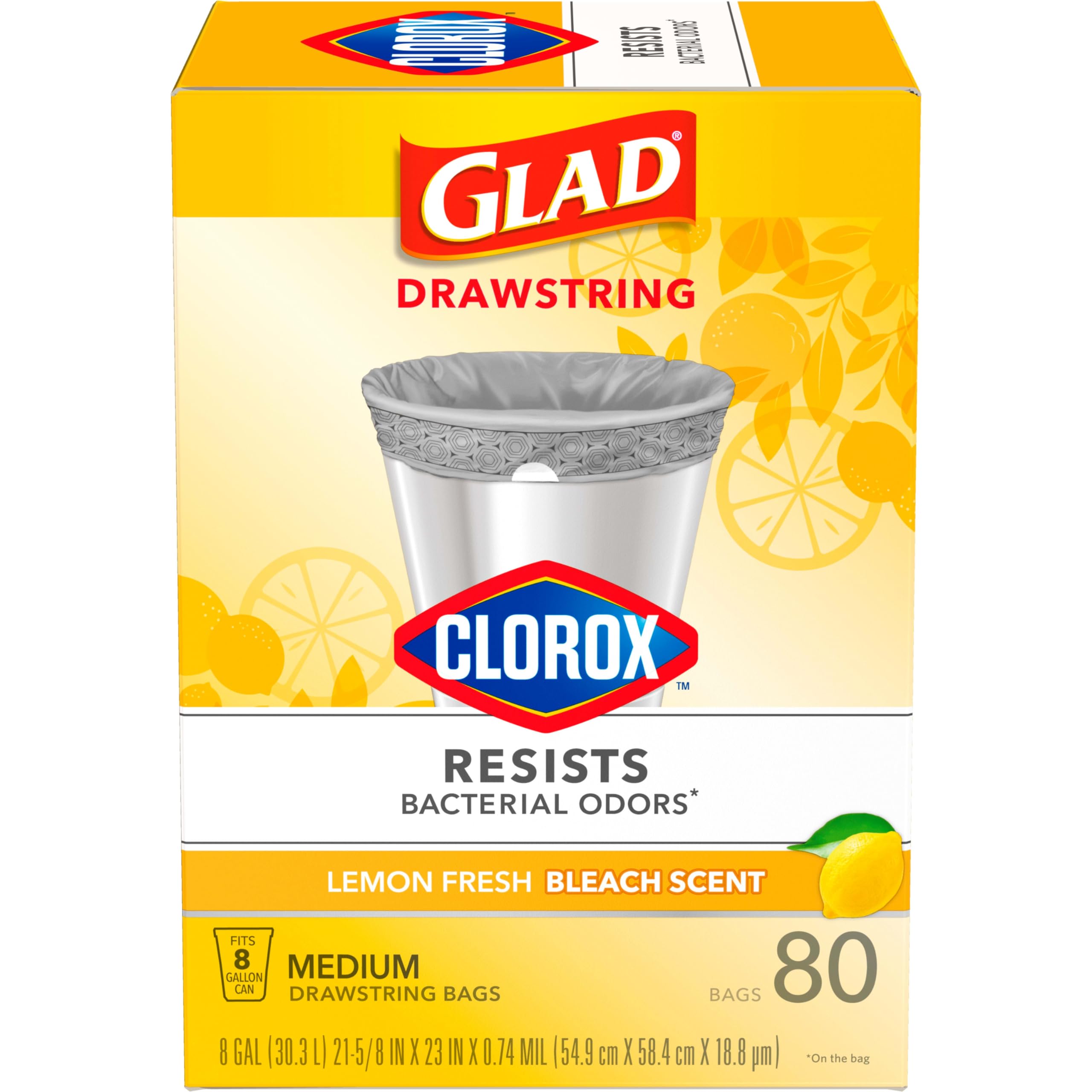 Prime Members: 80-Ct 8-Gal Glad Medium Drawstring Trash Bags w/ Clorox ...