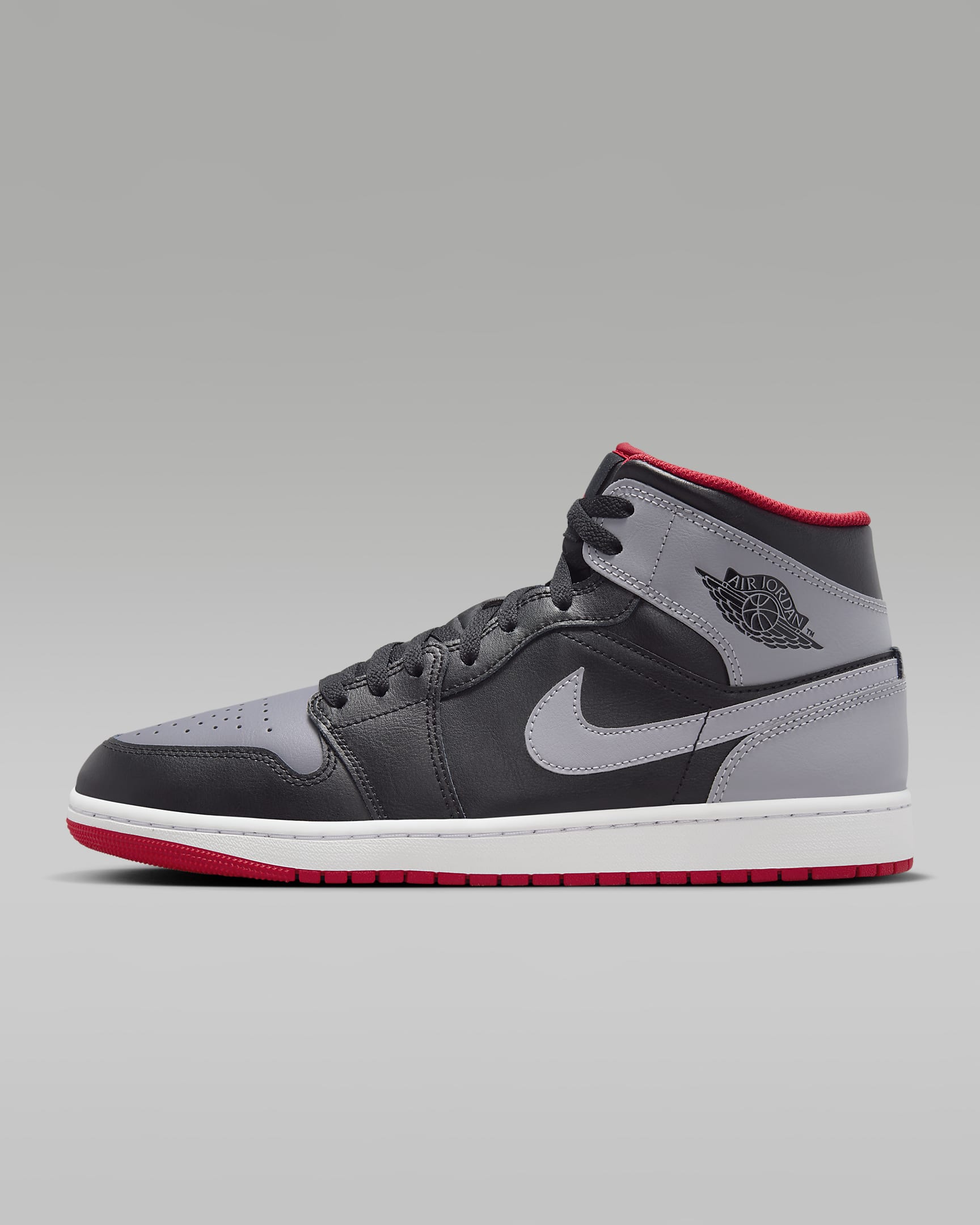 Nike Men s Women s Air Jordan 1 Mid Shoes Black Fire Red White