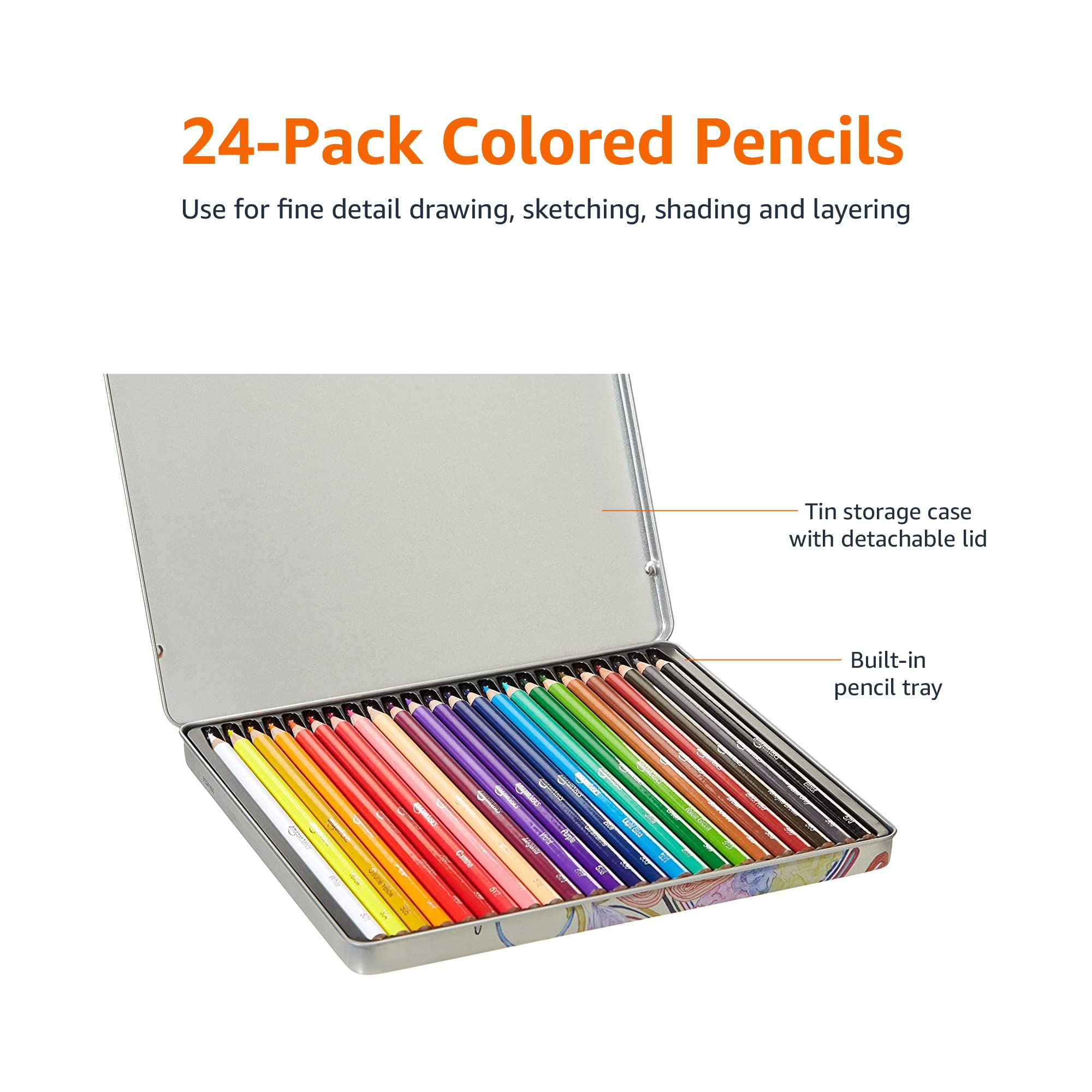 $3.80 /w S&S: 24-Count Amazon Basics Premium Colored Pencils (Soft Core) $3.80 /w S&S: 24-Count Amazon Basics Premium Colored Pencils (Soft Core)