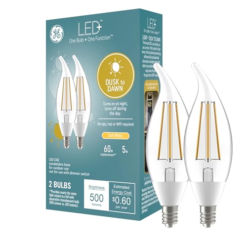$5.96 (Prime Members): 2-Pack GE LED+ Dusk to Dawn LED Light Bulbs with ...