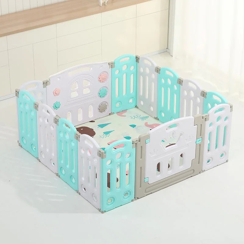 14-panel Foldable Baby Playpen with Floor Mat + free shipping $64.13