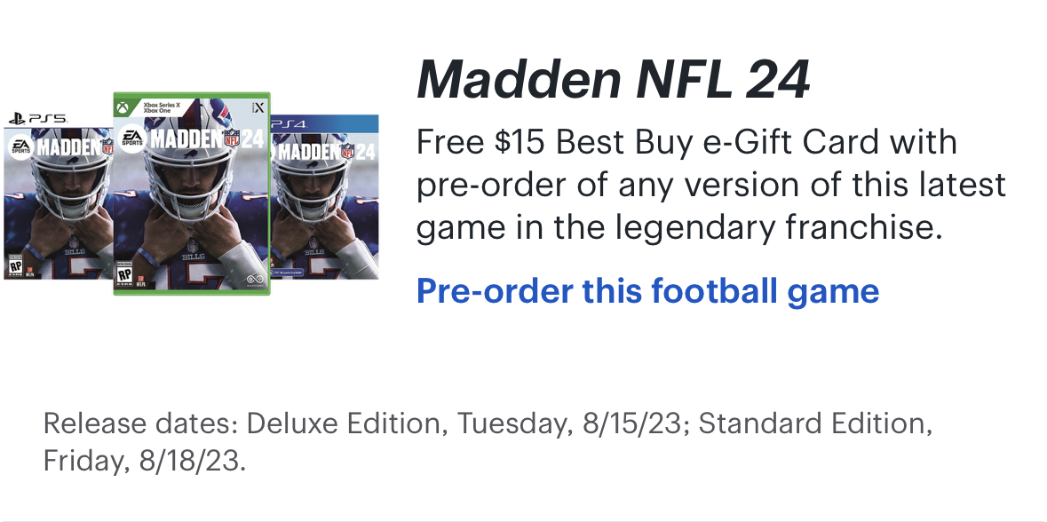Madden 24 Standard Edition Xbox Series X and PS5 $69.99 includes free ...