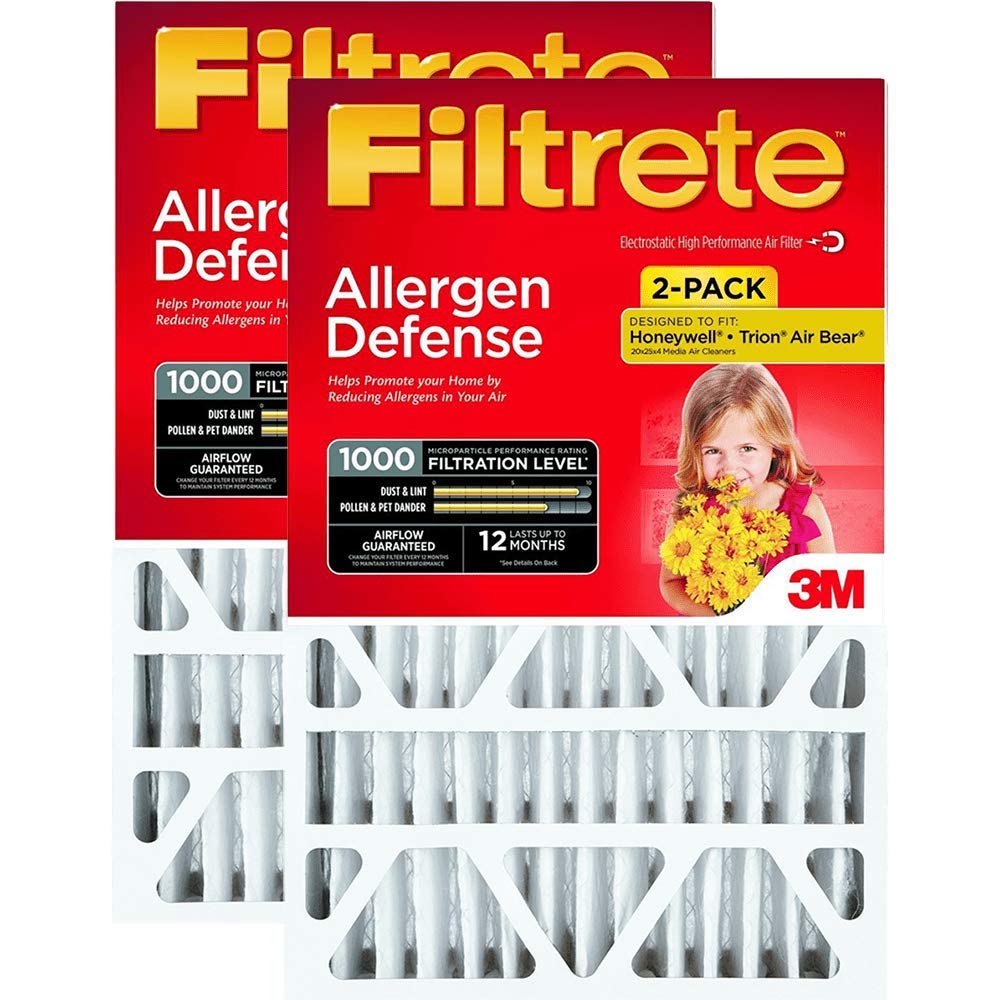Filtrete 20x25x4 Air Filter, MPR 1000, MERV 11, Allergen Defense 12 ...