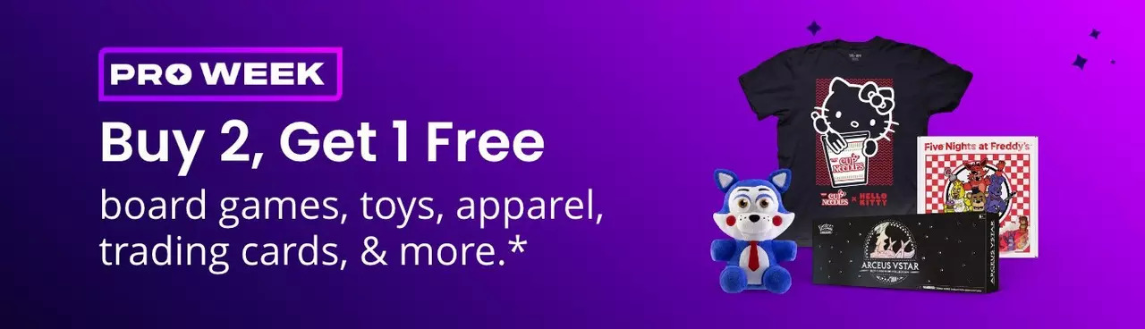 Pro Week - Buy 2 get 1 (trading cards, board games etc)