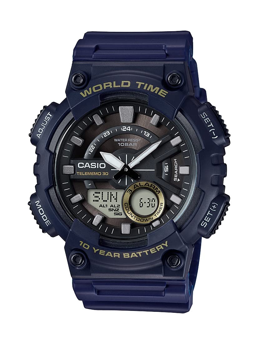 Casio Men's Heavy Duty Blue Analog - Digital Combo Watch Model: AEQ110W ...