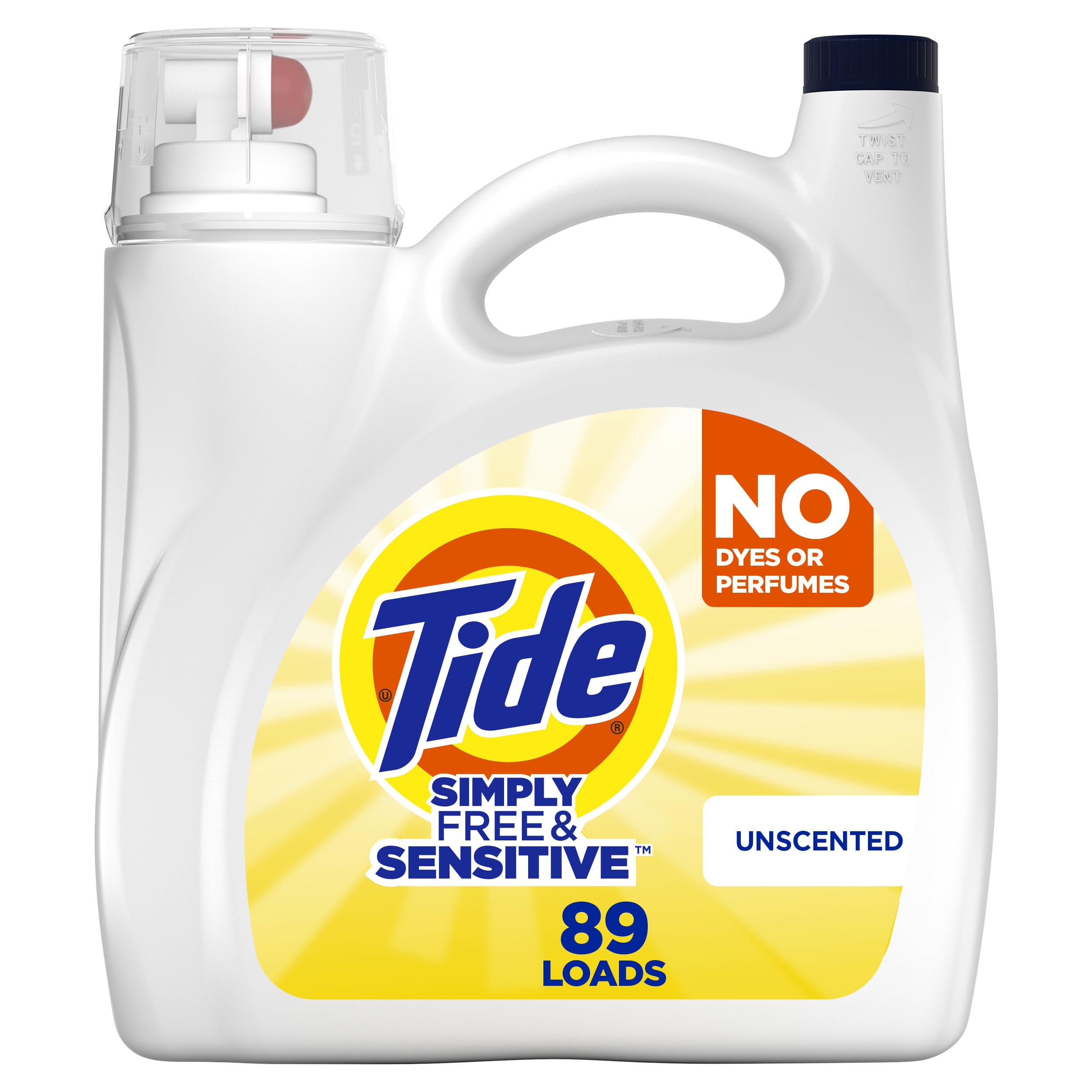 117 Oz Tide Simply Liquid Laundry Detergent Free Sensitive