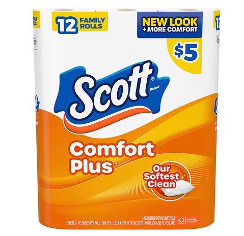 Scott 4-Pack 88-Sheet Paper Towels or 12-Ct Scott ComfortPlus 1-Ply ...