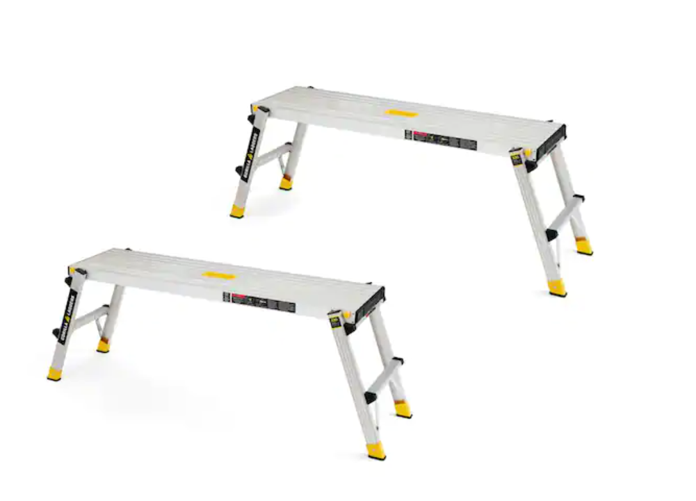 2-Pack Gorilla Ladders Aluminum Slim Fold Work Platform (300-Lbs Capacity)