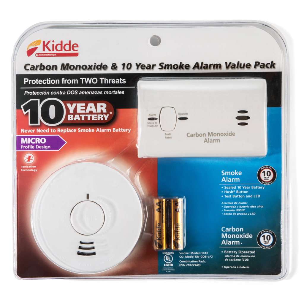 Kidde 10 Year Smoke Alarm and Carbon Monoxide Value Pack, Models i1040 ...