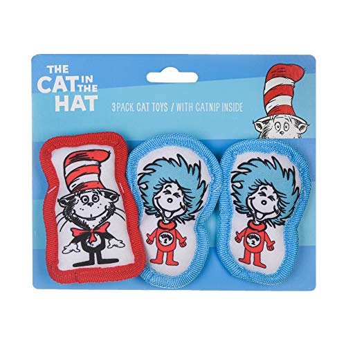 3-Count Dr. Seuss Cat Toy w/ Catnip (Cat in The Hat, Thing 1 & Thing 2 ...