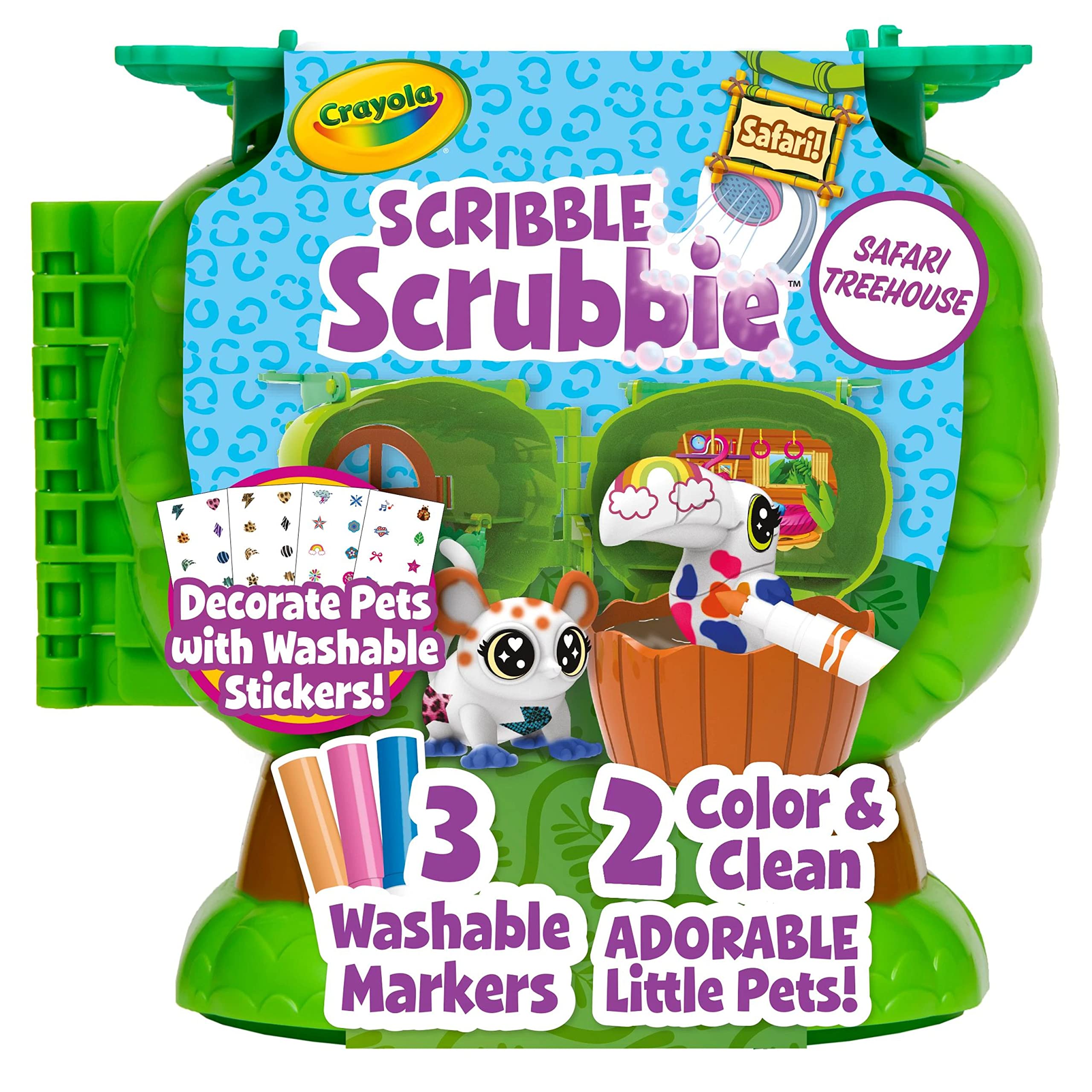 Crayola Scribble Scrubbie Pets Safari Treehouse w/ Toy Storage Case $8. ...