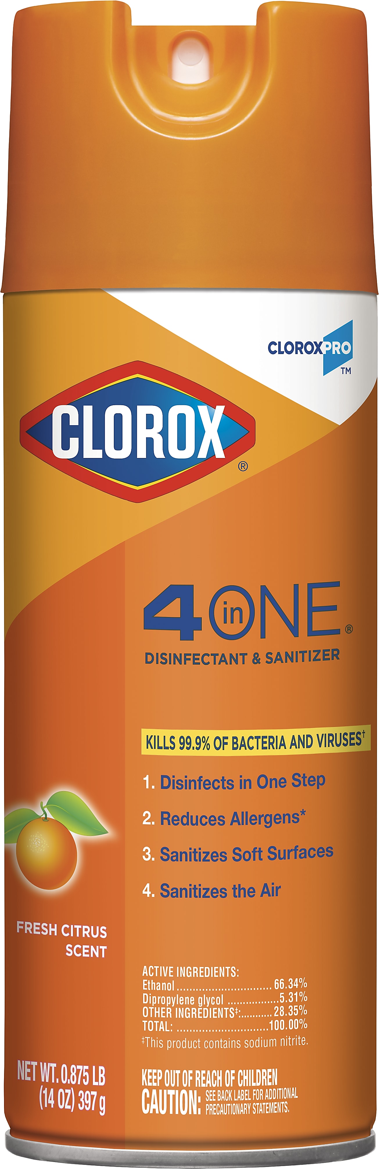14-Oz CloroxPro Clorox 4 in One Disinfectant & Sanitizer (Citrus or ...
