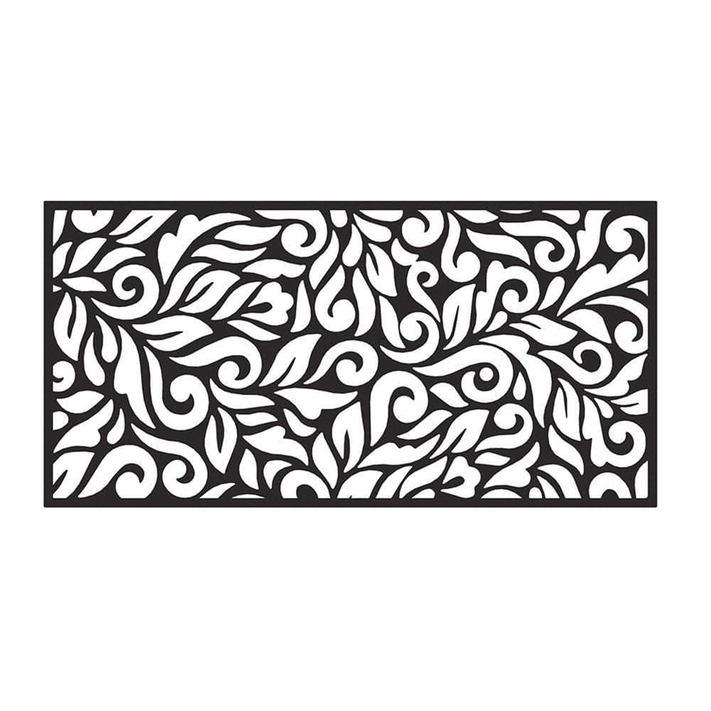 48" W x 24" H Peak Products Floral Black Plastic Decorative Privacy ...