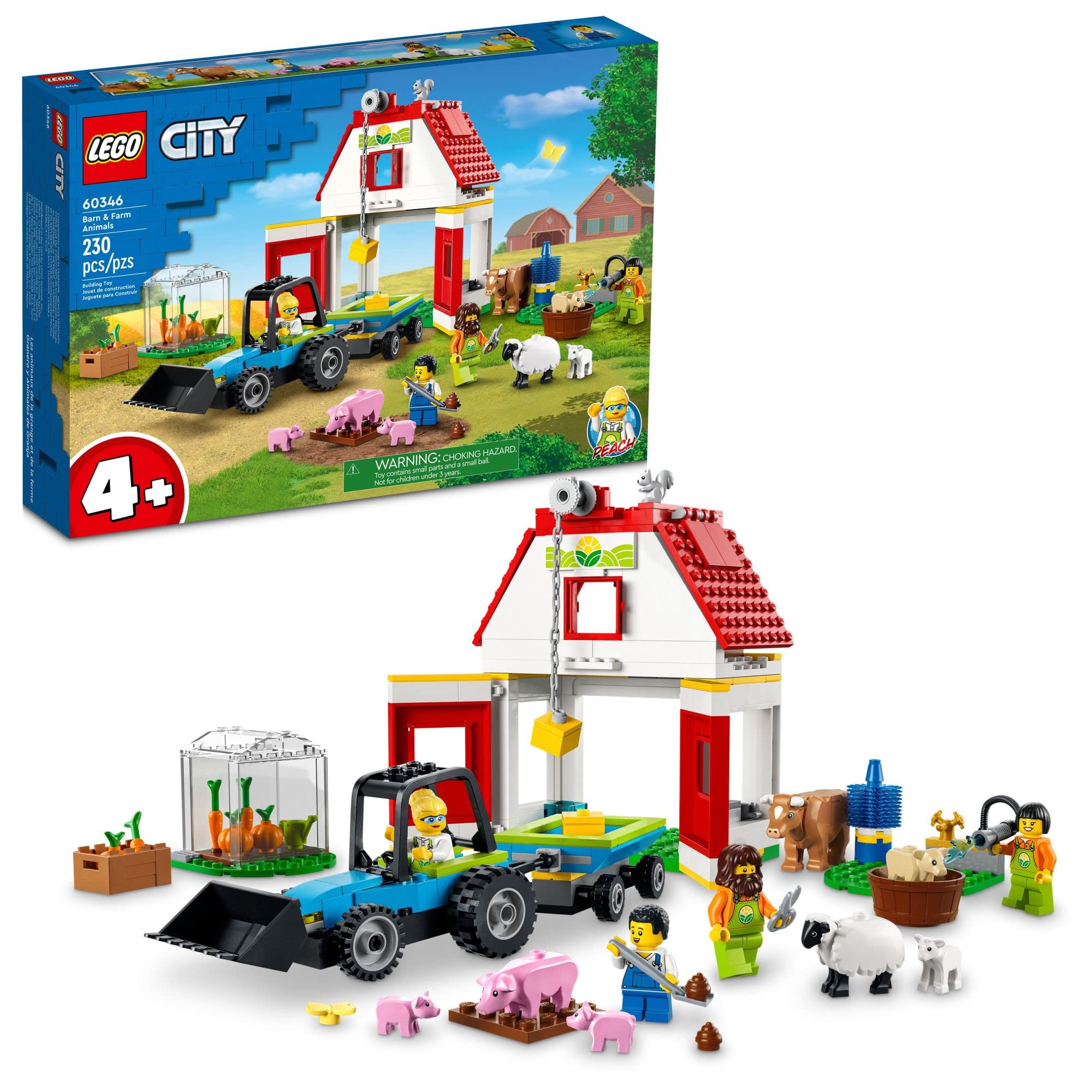 230-Piece Lego City Barn & Farm Animal Building Toy Set w/ Working ...