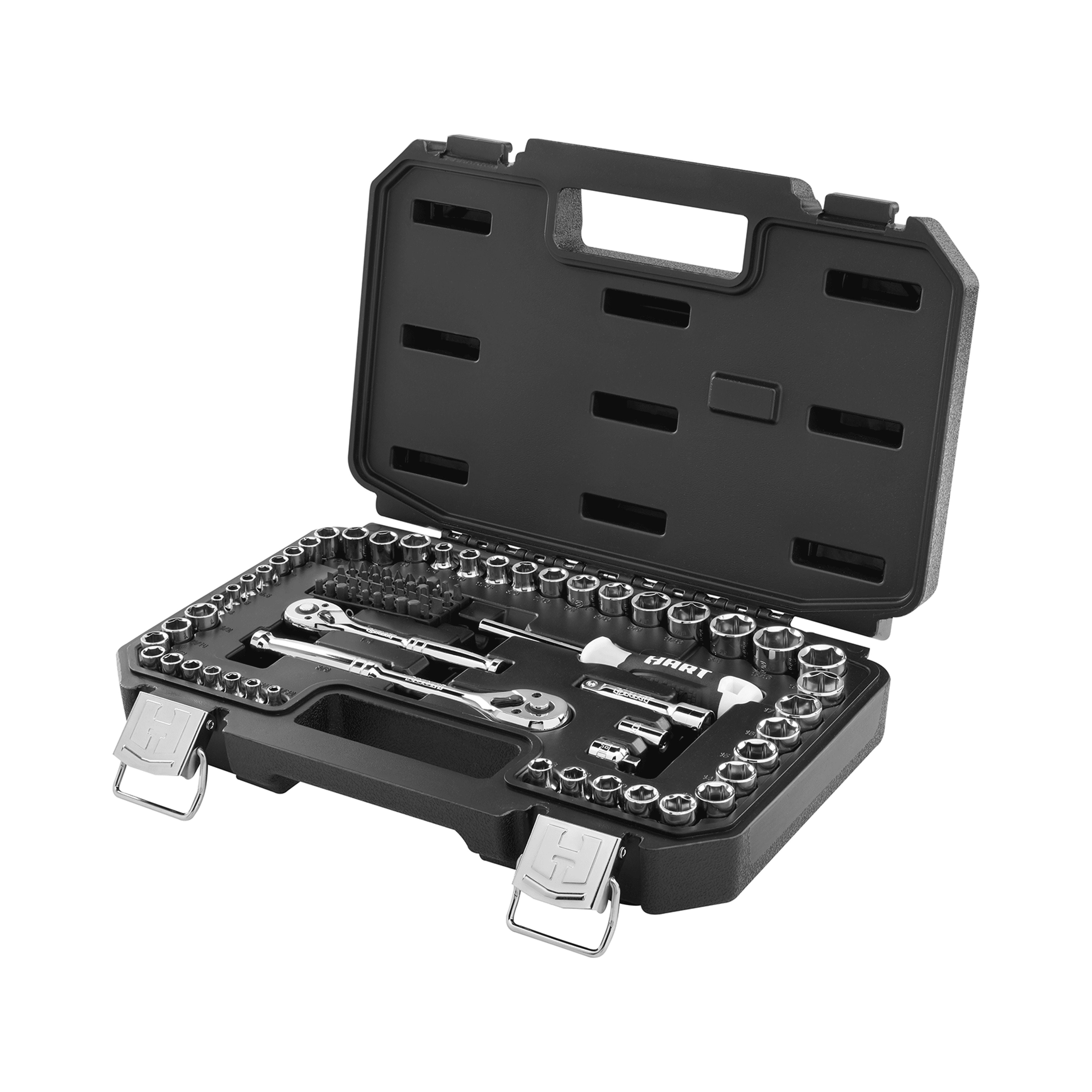 90 Piece Hart 1 4 3 8 Mechanics Tool Set Chrome Finish 