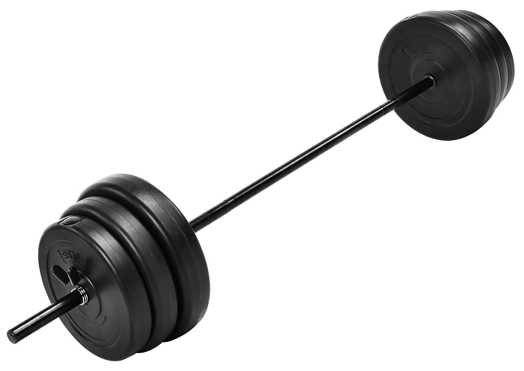 Signature Fitness 100 Lb Weight Set For Home Gym W Six Plates And 1x
