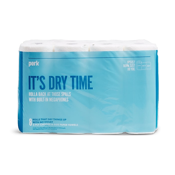 8-Rolls 2-Ply Perk Choose-A-Size Kitchen Paper Towels, 116 Sheets/Roll ...