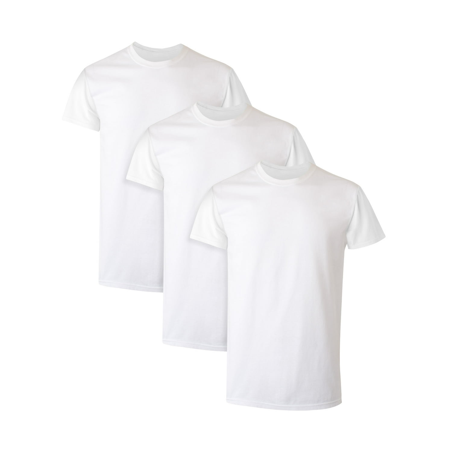 3 Pack Hanes Men s White Crew T Shirt Undershirts Sizes S 3XL 11