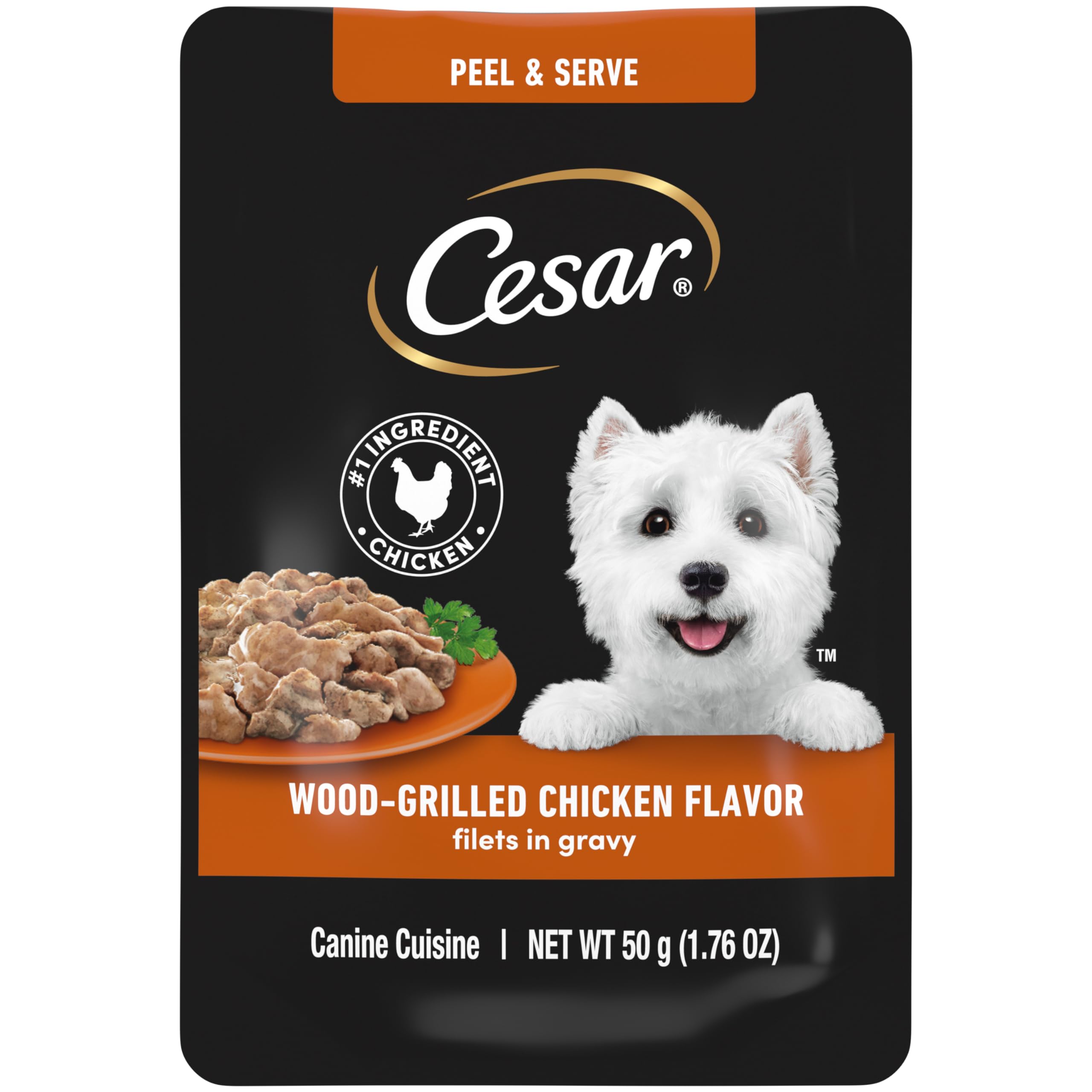 20 Pack 1 75 Oz Cesar Filets In Gravy Wet Dog Food Wood Grilled