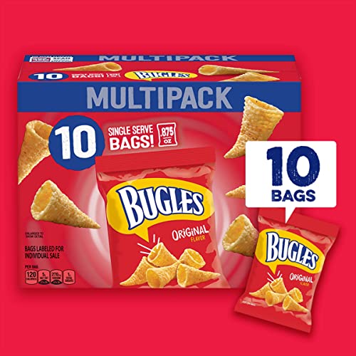 Bugles Crispy Corn Snacks-.875 oz-10 Bags-$4.99