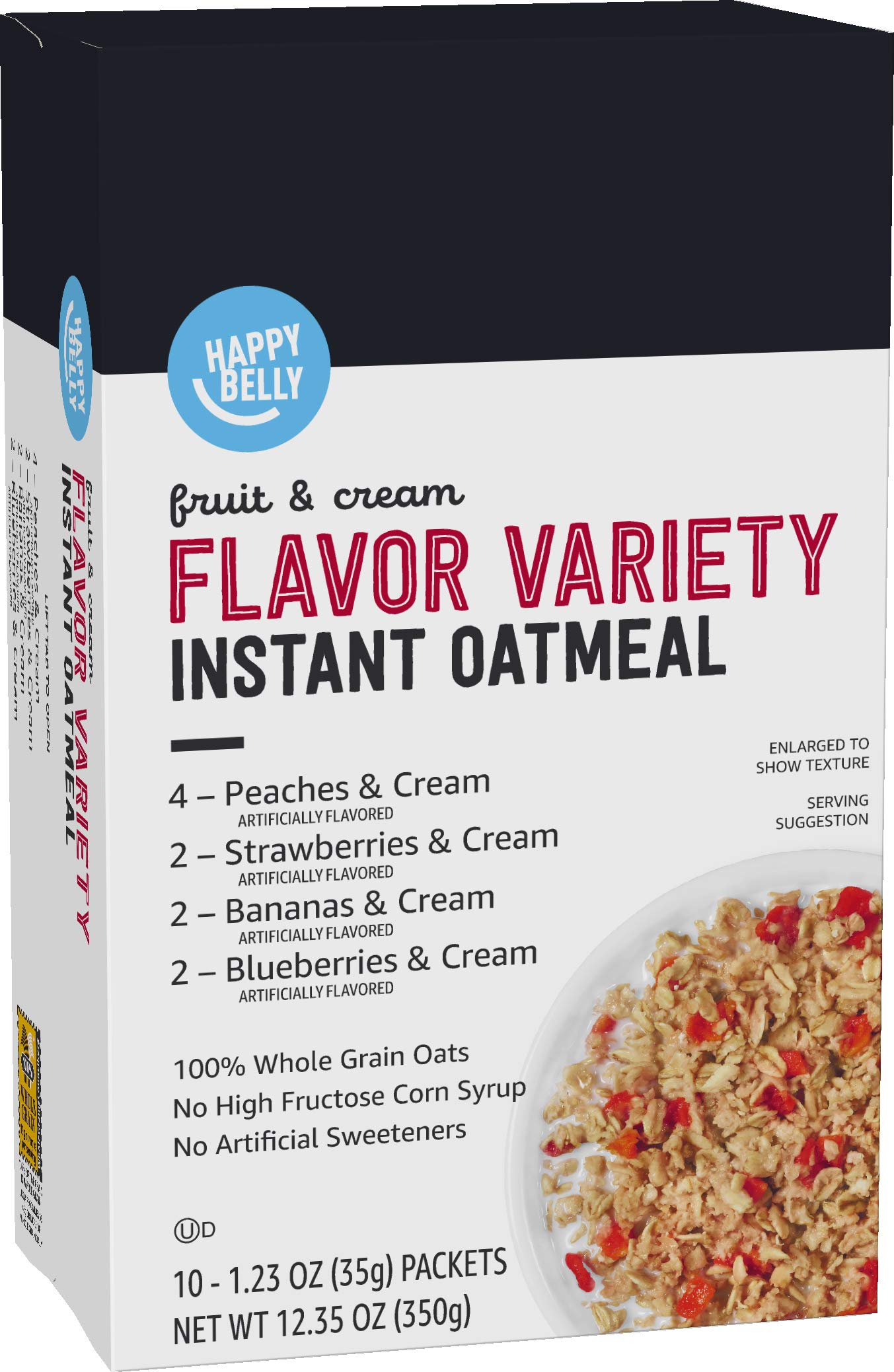 Happy Belly Fruit & Cream Instant Oatmeal Variety Pack-10 Count-$1.66