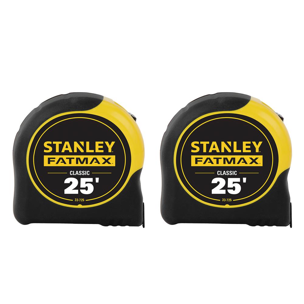 2 pack Stanley 25 ft. FATMAX Tape Measure, $19.88, free pickup, Home Depot