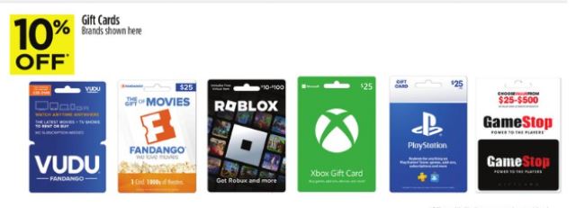 Dollar General in store, 10% off select gift cards, Gamestop, XBOX ...