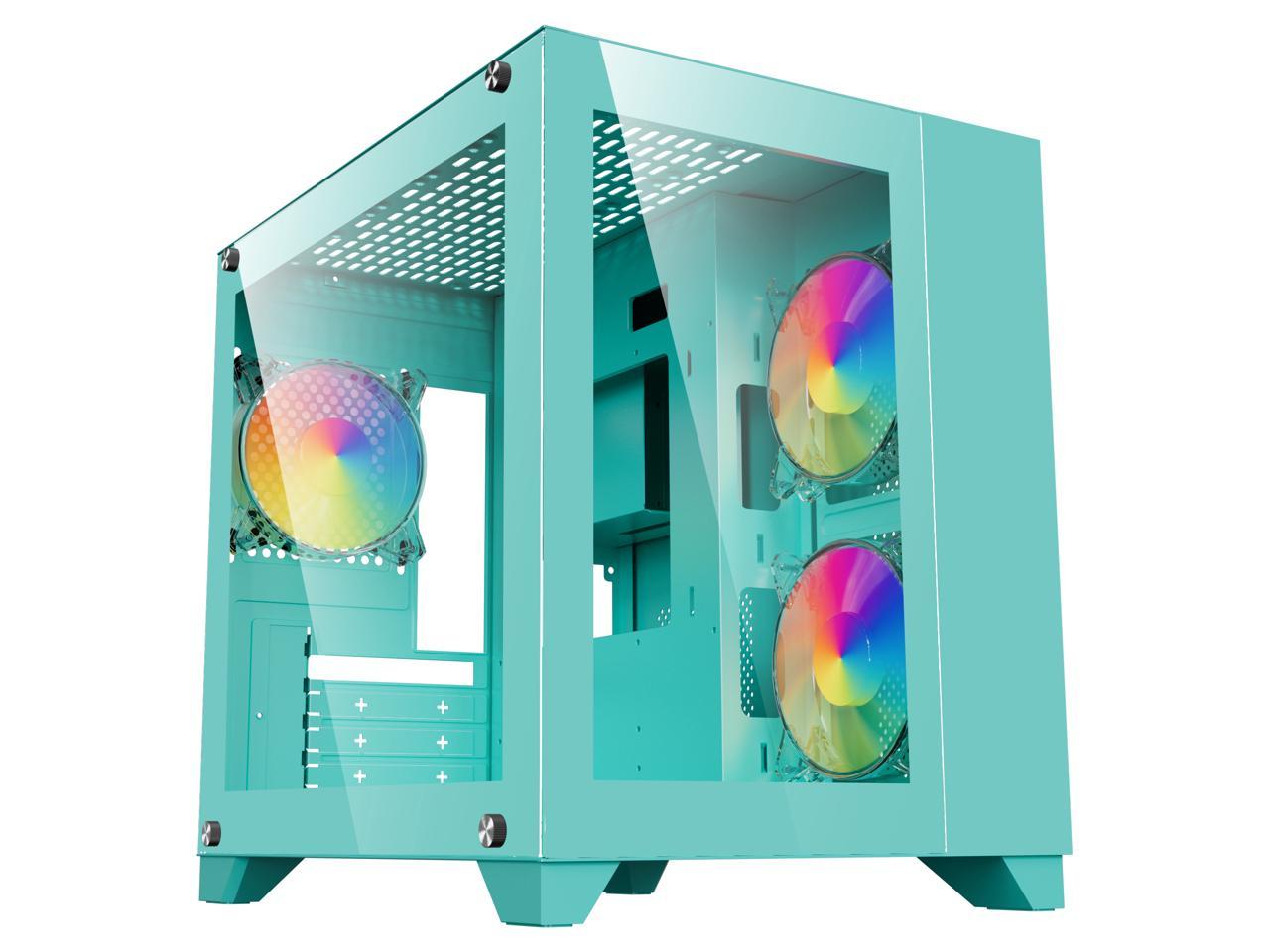 DIYPC ARGB-Q3-Green Gaming Computer Case mATX micro ATX or Pink $53.99 ...