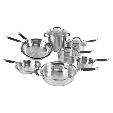 Calphalon Kitchen Essentials 12 piece Stainless Steel Cookware Set ...