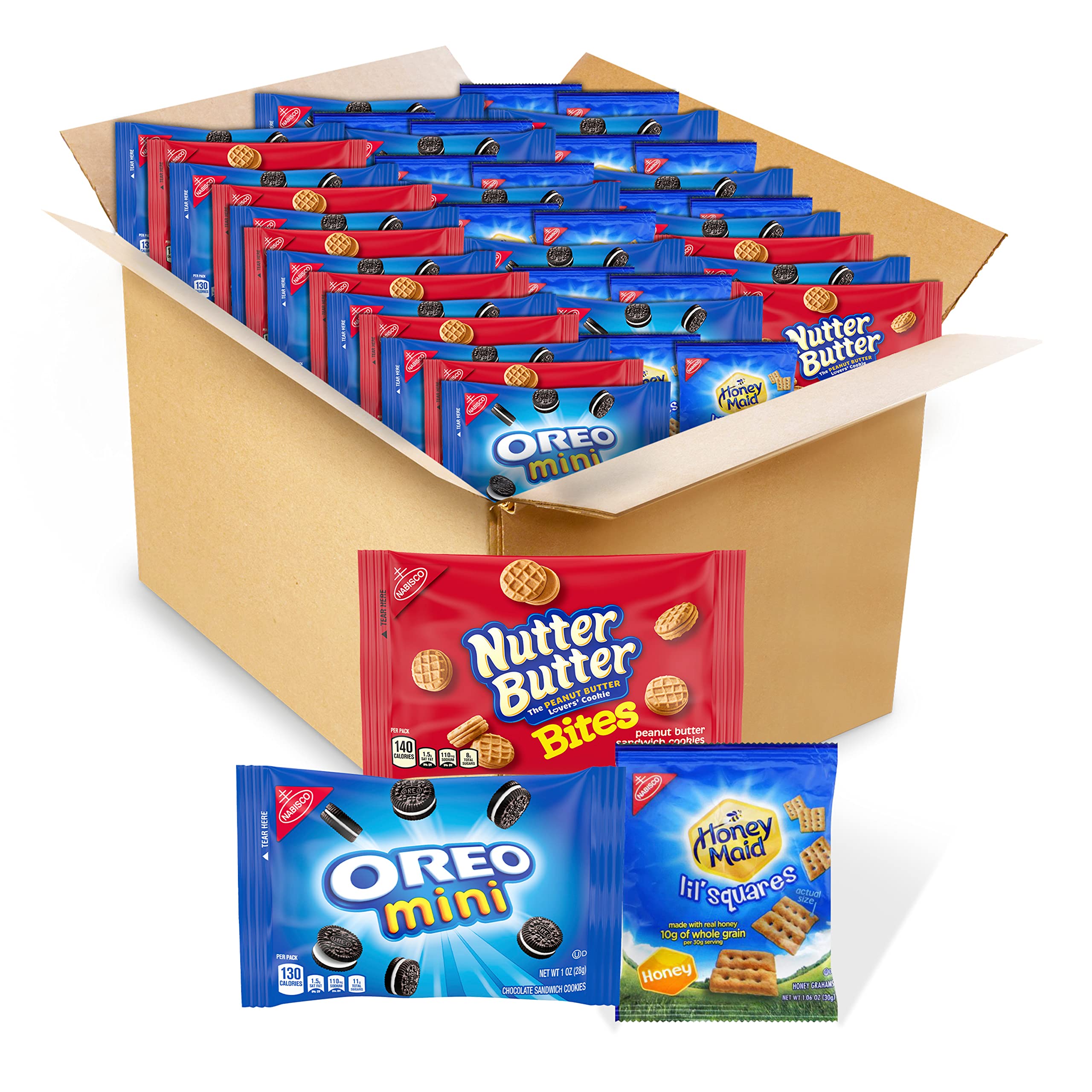 40 Count Nabisco OREO Mini Nutter Butter Bites Honey Graham Crackers