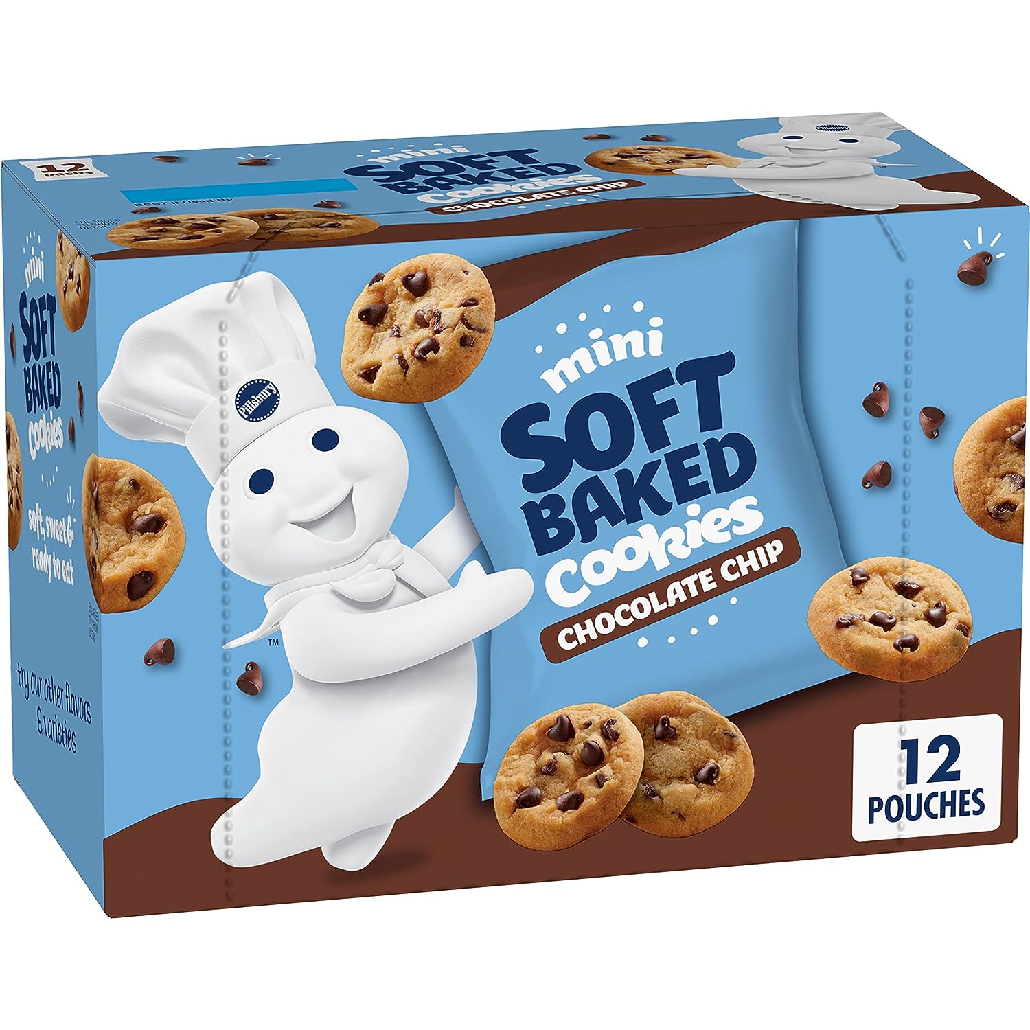 12-Count 1-Oz Pillsbury Mini Soft Baked Cookie Snack Bags (Chocolate ...