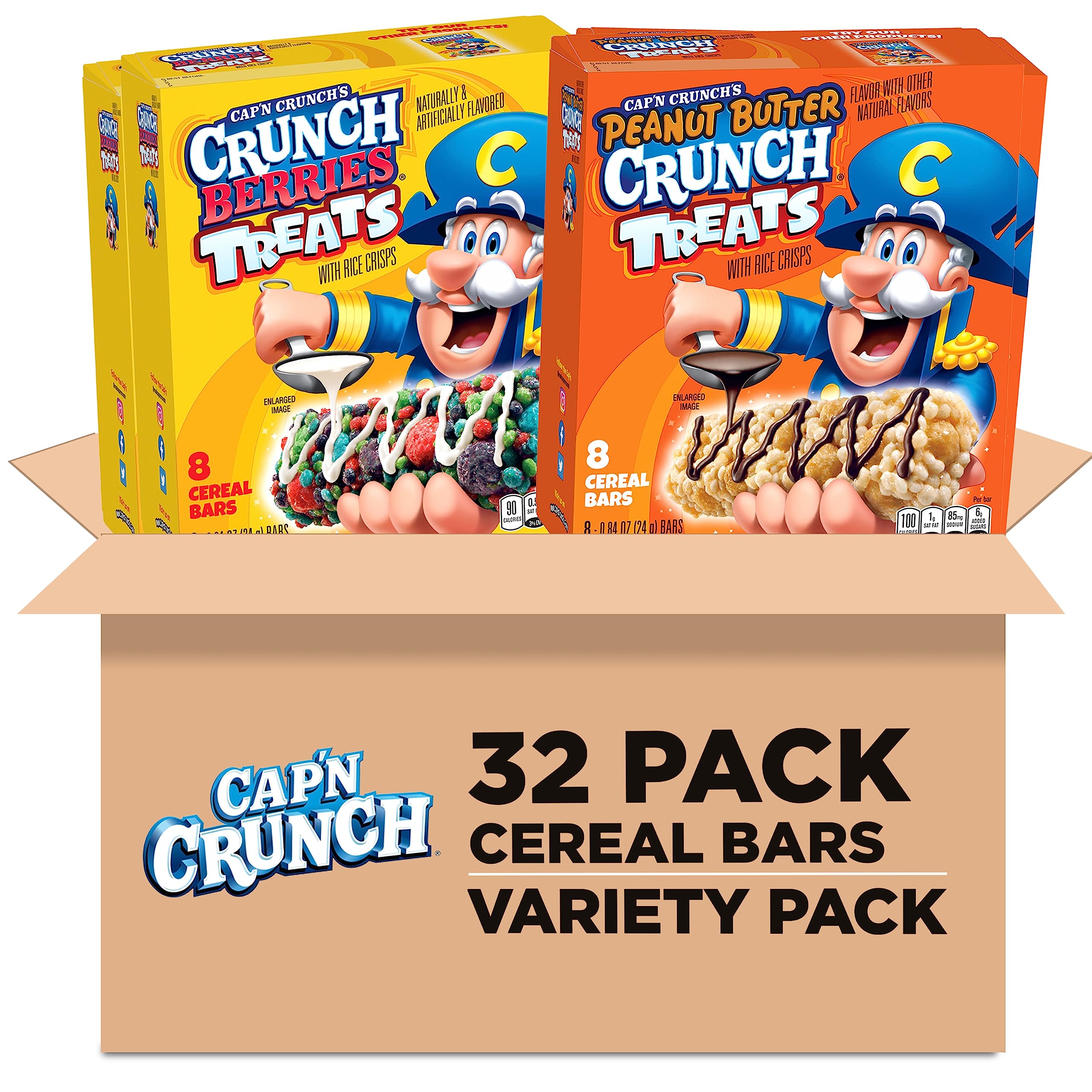 32-Count Quaker Cap'n Crunch Treat Bars 2-Flavor Variety Pack (Peanut ...