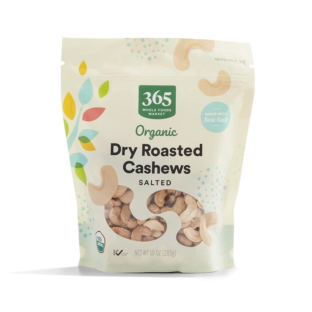 10-Oz 365 by Whole Foods Market Organic Dry Roasted & Salted Cashews $4 ...