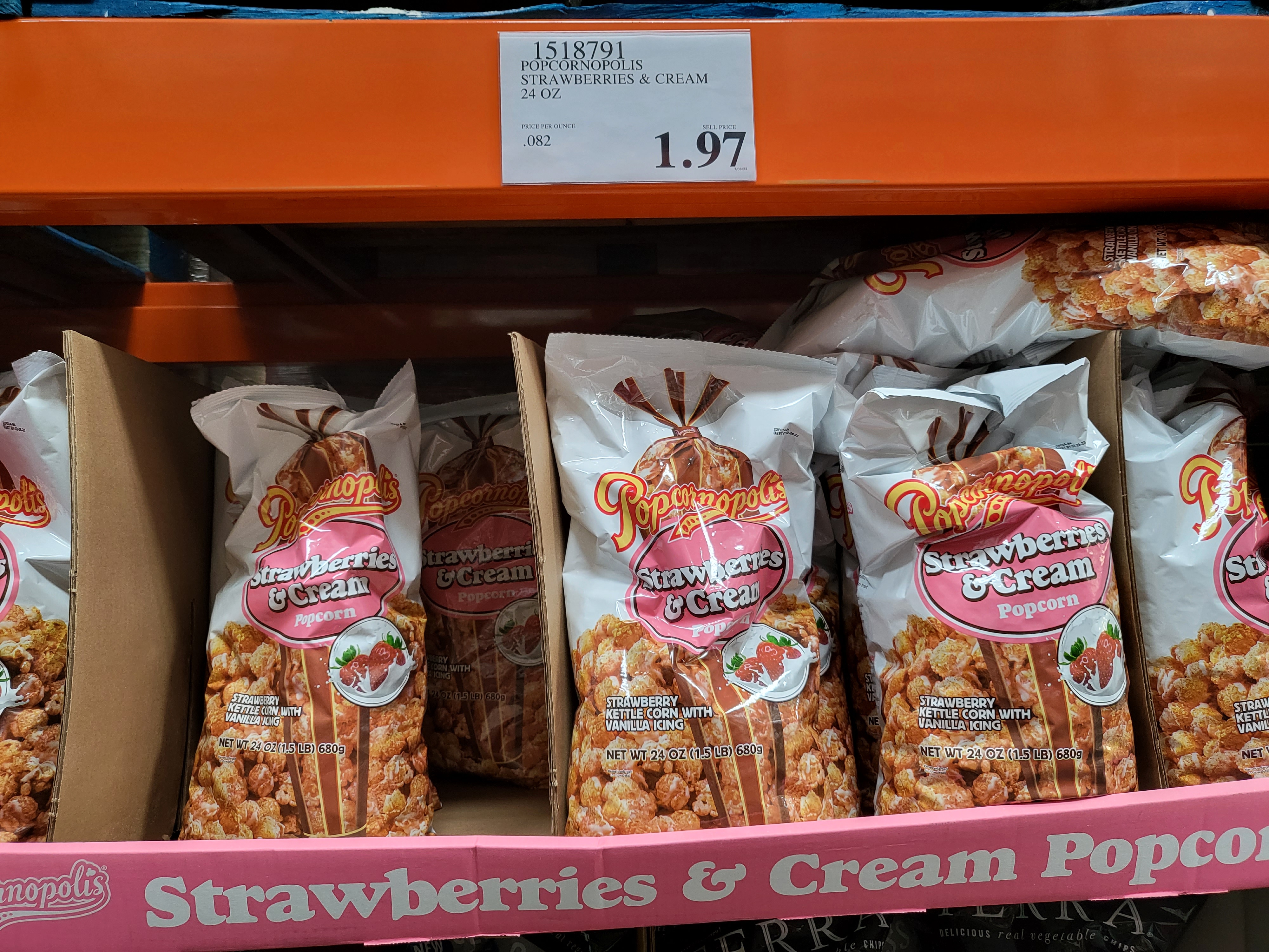 Popcornopolis Strawberries & Cream 24 oz bag $1.97 @ Costco B&M YMMV