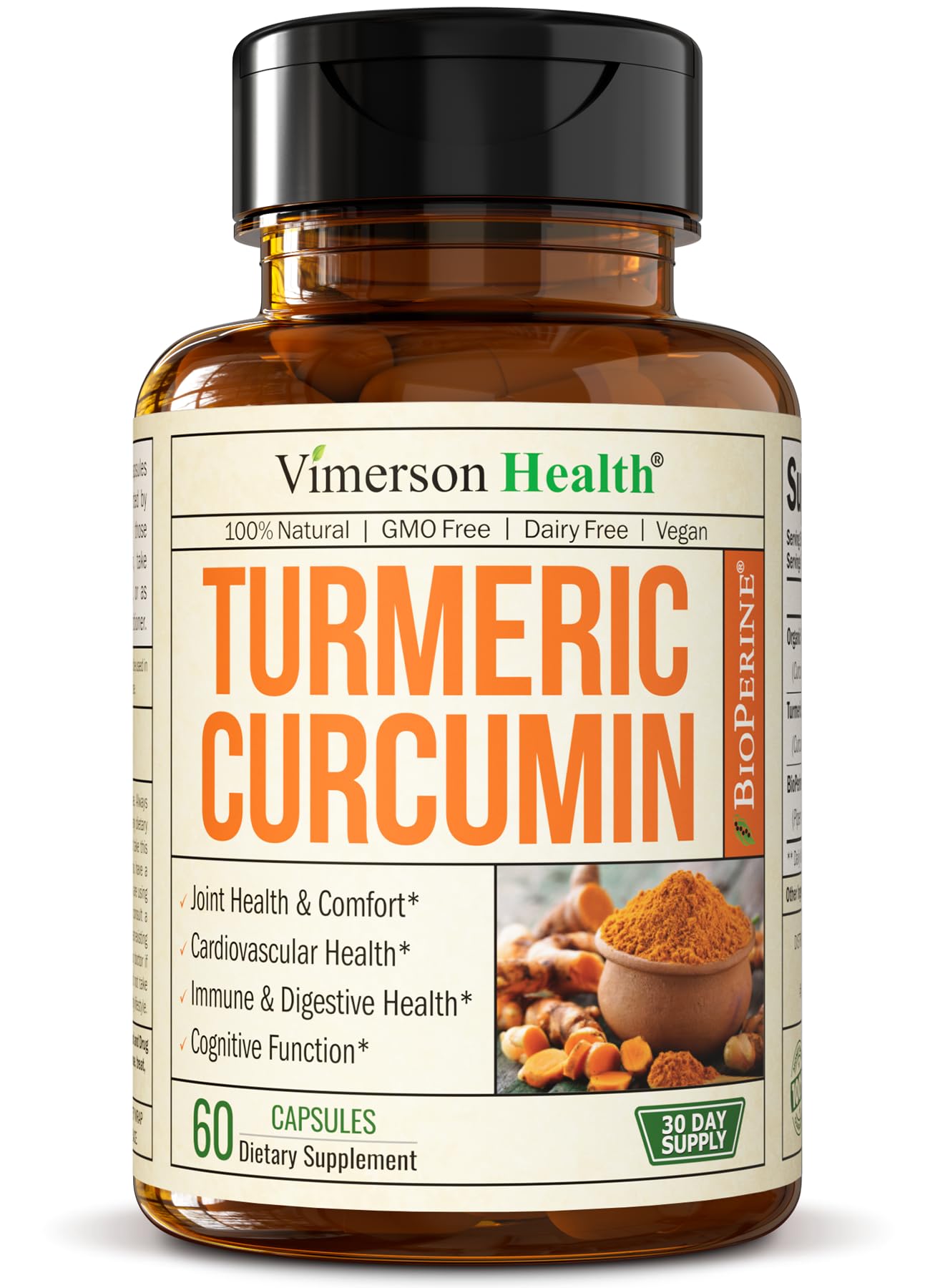 60-Count Vimerson Health 1200mg Turmeric Curcumin & Black Pepper Supplement