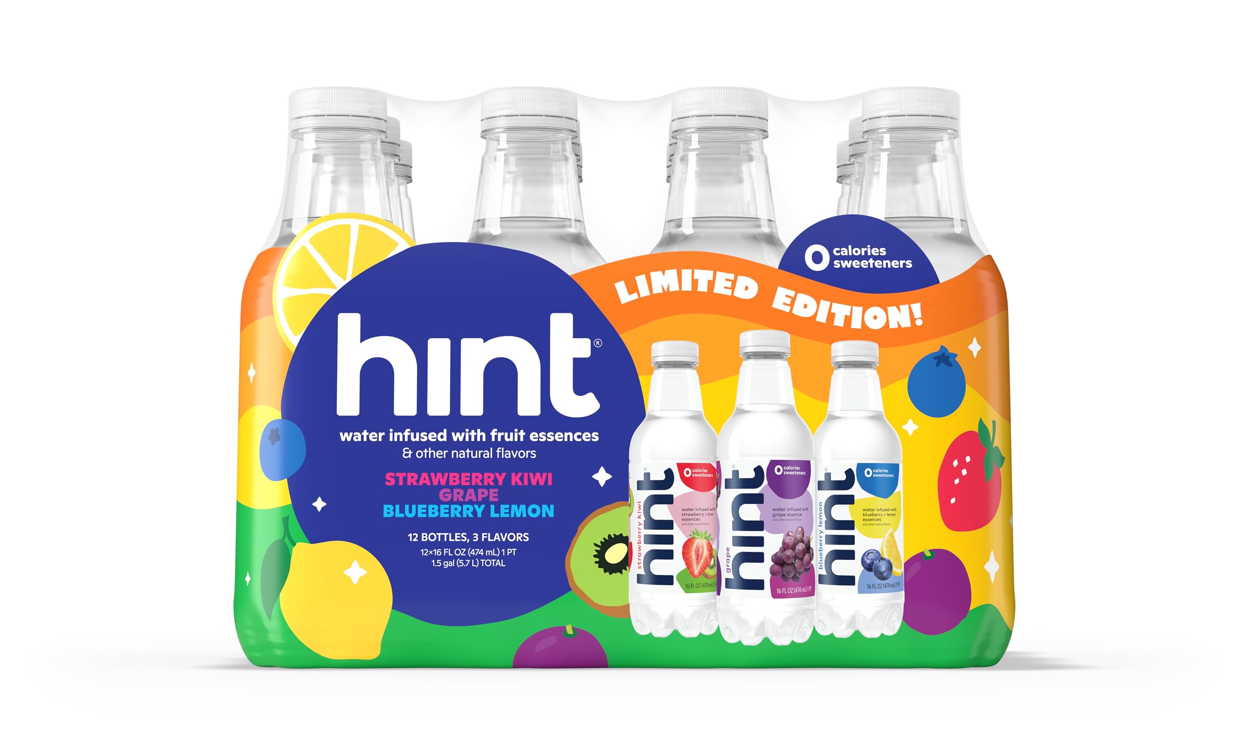 12-Pack 16-Oz Hint Water Summer Variety Pack