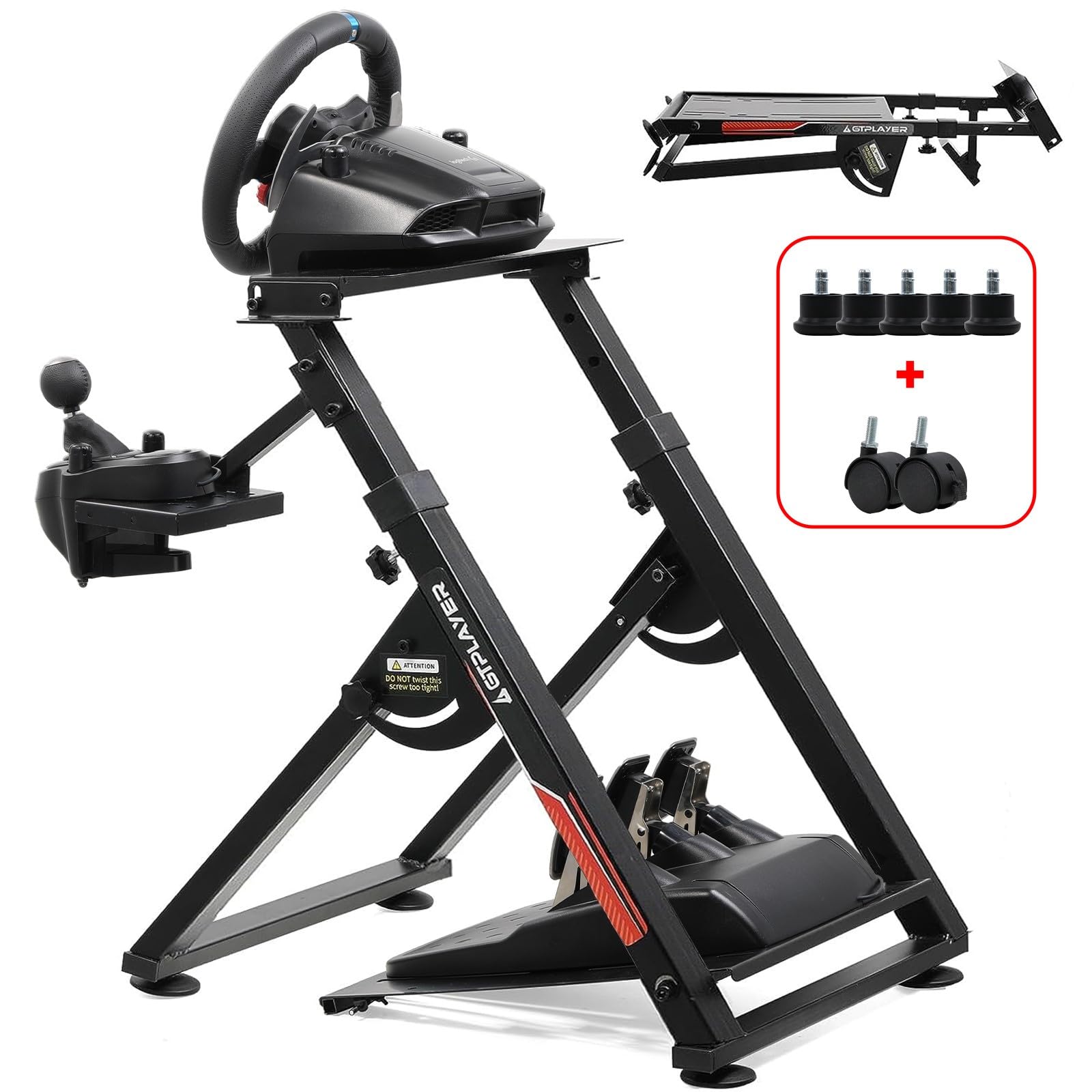 GTPLAYER Sim Racing Wheel Stand w/ Shifter Mount $40 + Free Shipping