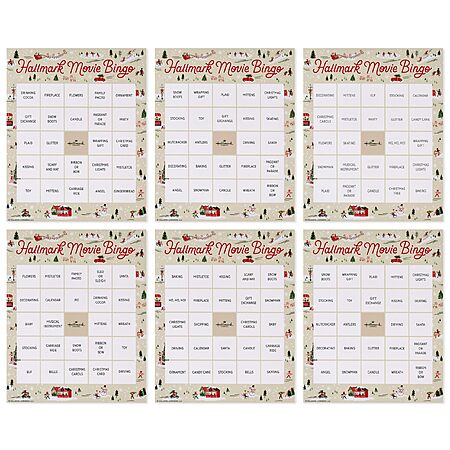 Hallmark Channel Christmas Movie Bingo Game Pad (6 Designs, 102 Sheets ...