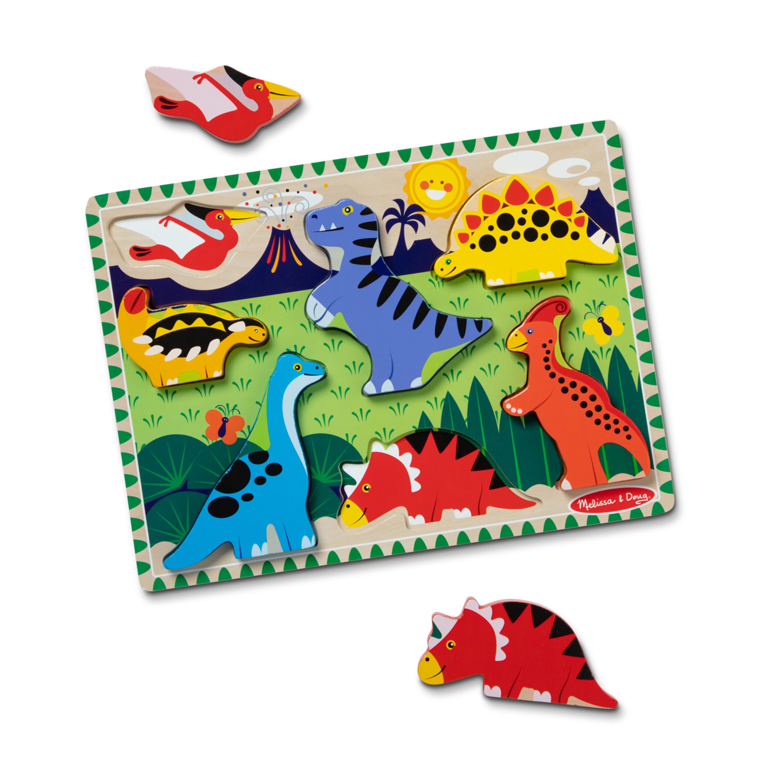 7-Piece Melissa & Doug Dinosaur Wooden Chunky Puzzle 7-Piece Melissa & Doug Dinosaur Wooden Chunky Puzzle